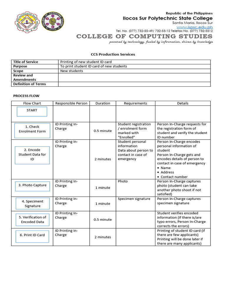 Ccs Production Services Process Flow Pdf Identity Document