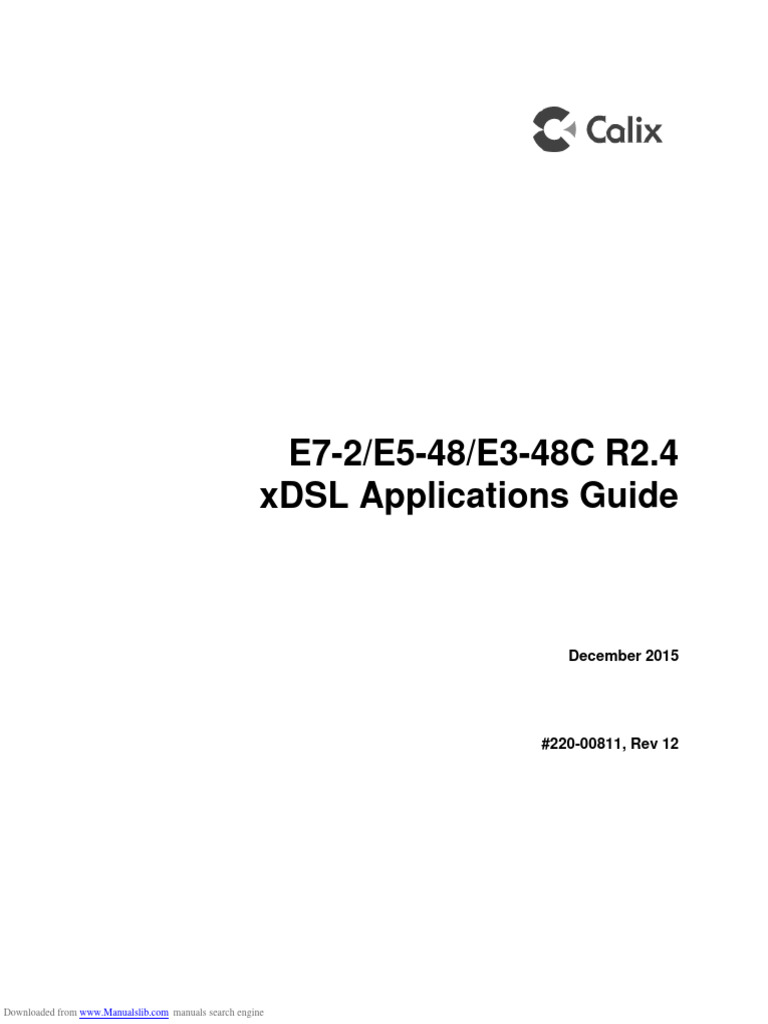 E7-2 - E5-48 - E3-48C R2.4 XDSL Applications Guide | PDF | Digital ...