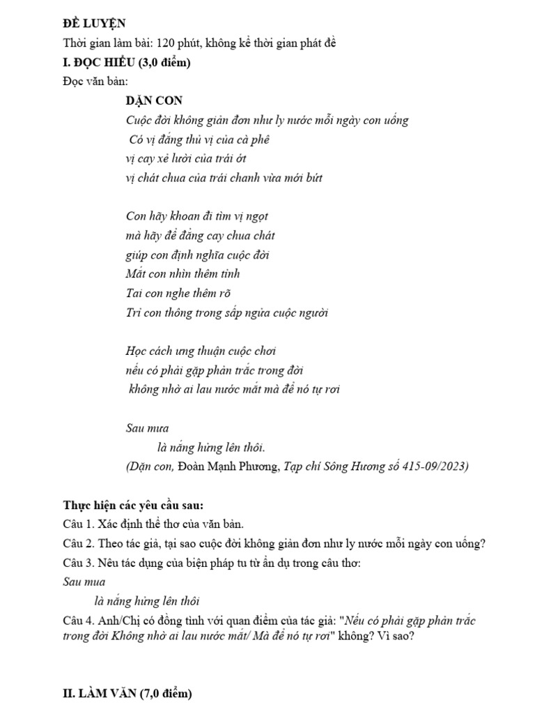 Đề Luyện 14.4 Vcap Đoạn Lá Ngón | PDF