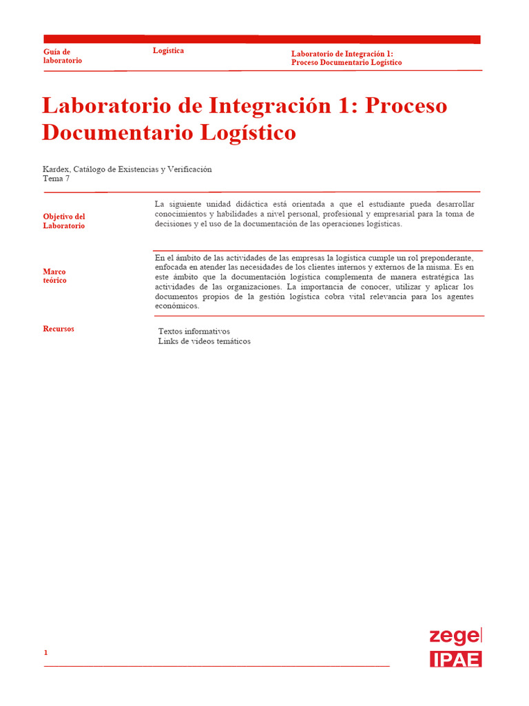 Lab I Proce Docum Logist 7 | PDF | Logística | Business