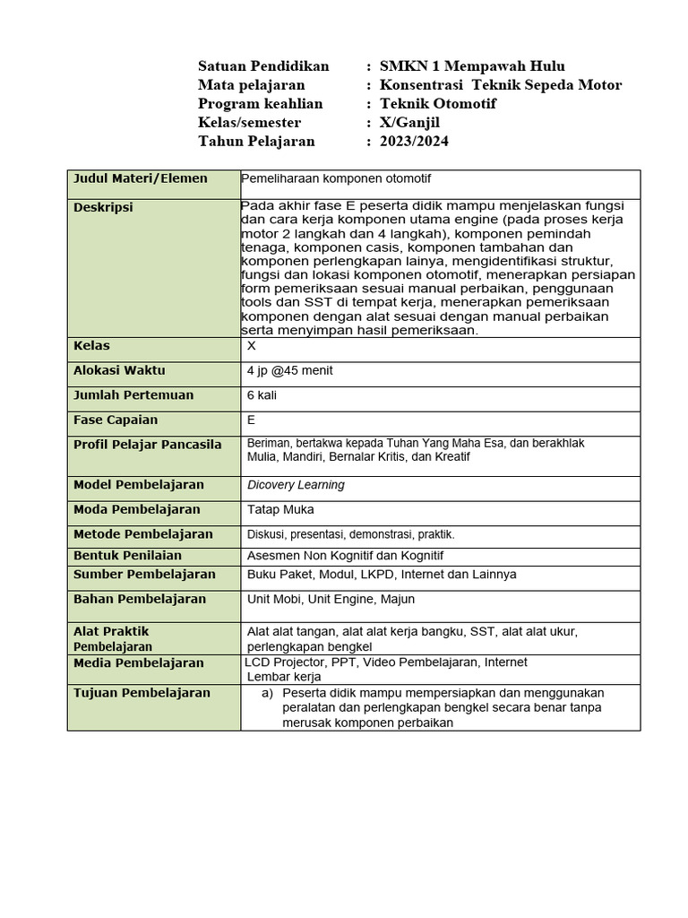 Modul Ddo 2 Pemeliharaan Komponen Otomotif SMK 4 (Fix) | PDF | Bisnis | Komputer