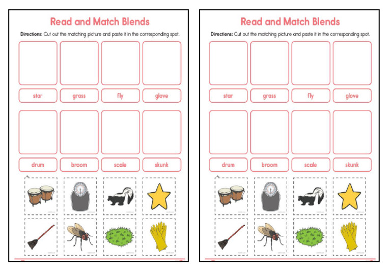 Read and Match Blends Worksheet | PDF