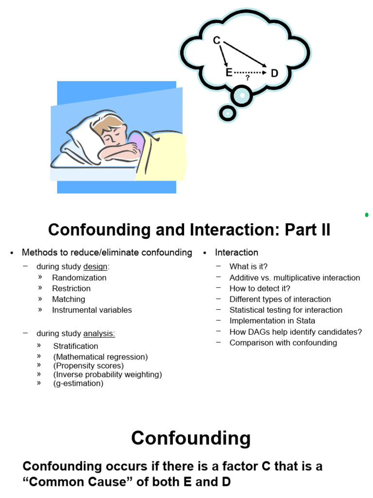 Epidemiology: Confounding & Interaction | PDF | Confounding | Cohort Study