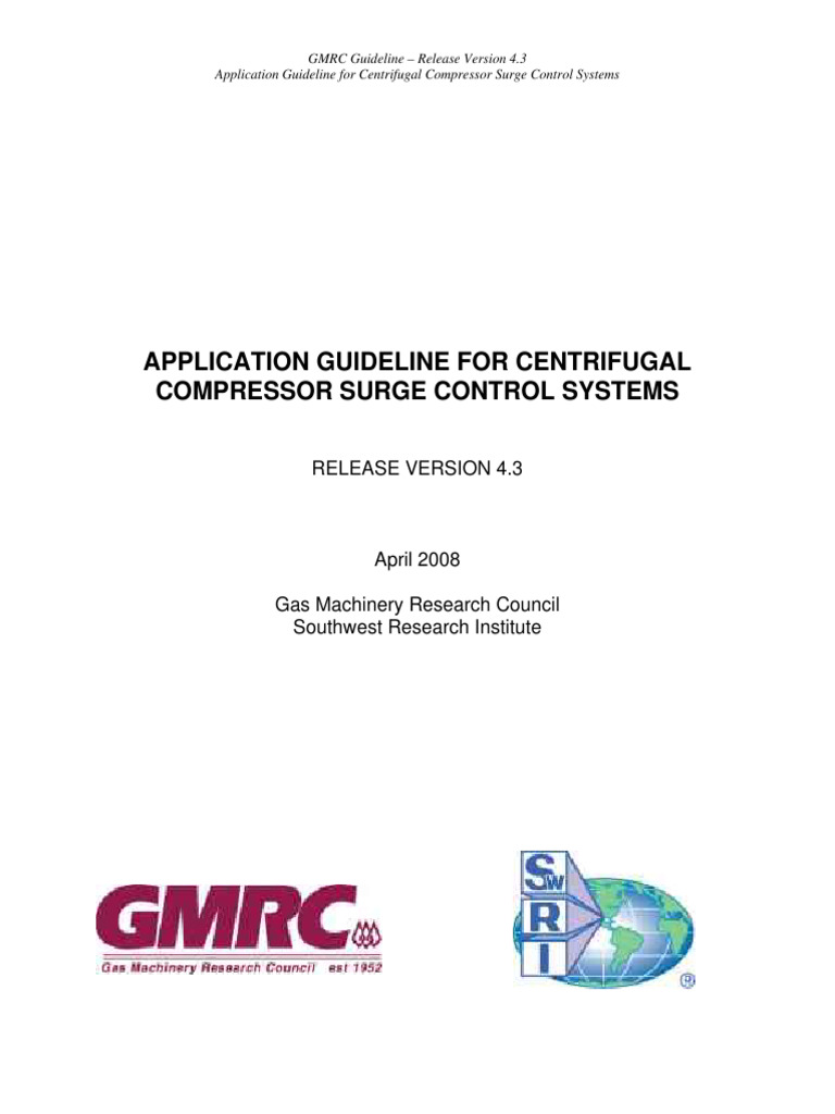 Application Guideline For Centrifugal Compressor Surge Control Systems ...