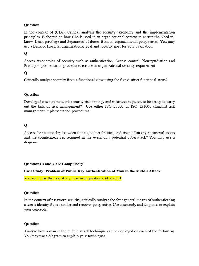 FSC Sample Questions | Download Free PDF | Information Security ...