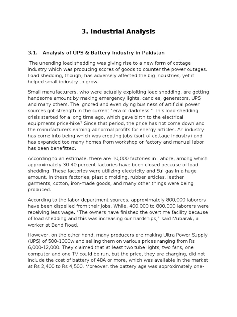 Analysis of UPS | PDF | Factory | Prices