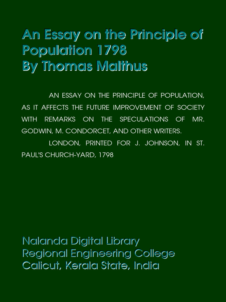 Thomas K. Malthus, Antony Flew, Antony Flew - An Essay On The Principle ...