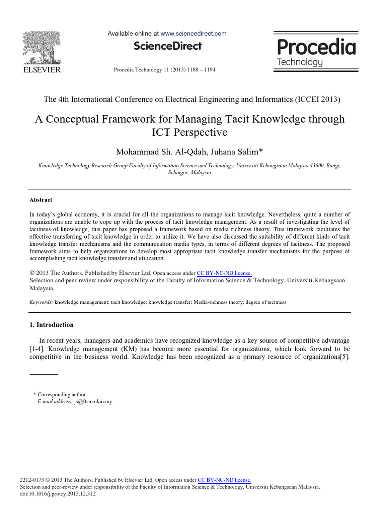 Managing Tacit K | PDF | Tacit Knowledge | Knowledge Management