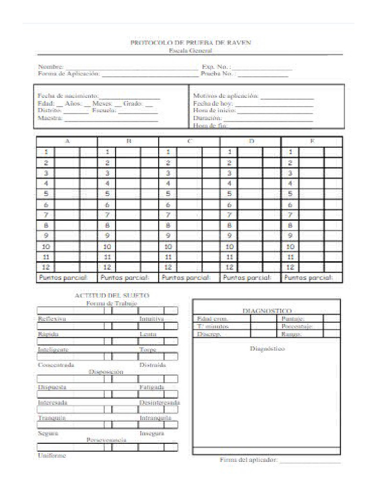 s06 - s1 - Protocolo Raven Escala General | PDF
