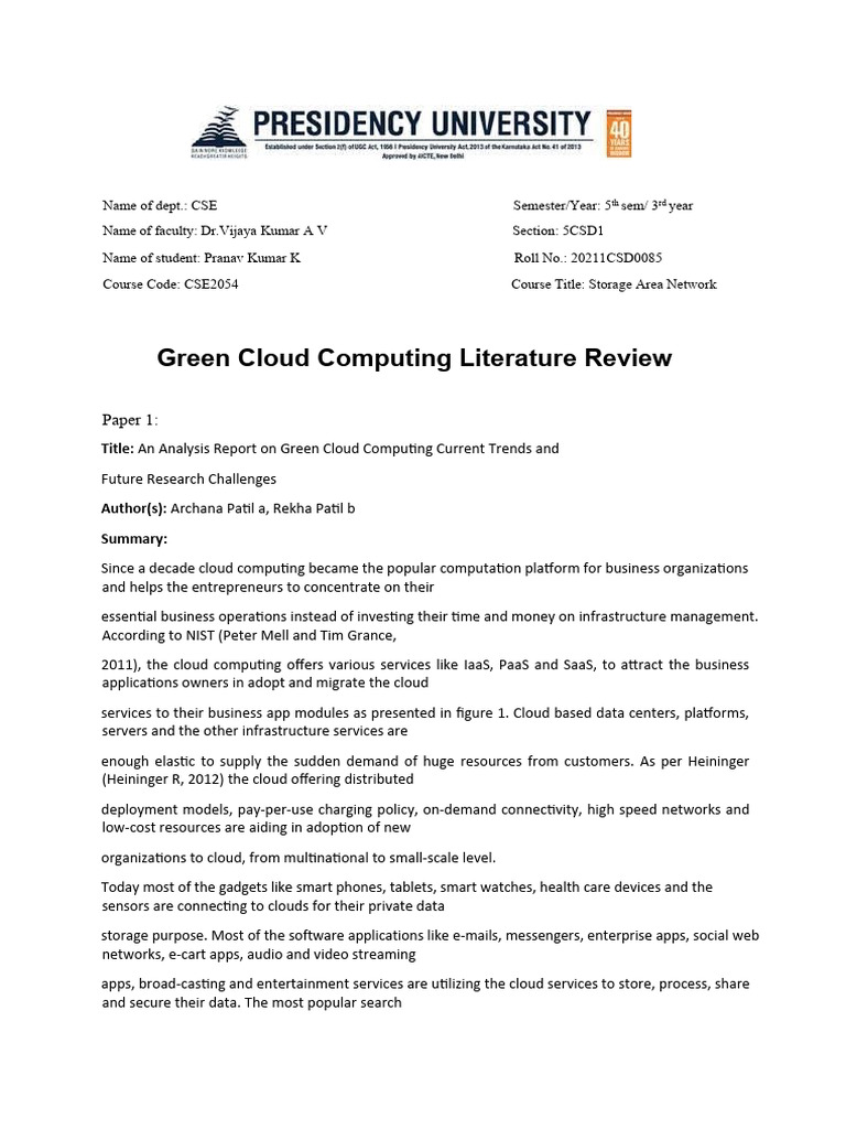 Pranav Kumar K SAN Assignment | PDF | Cloud Computing | Efficient Energy Use
