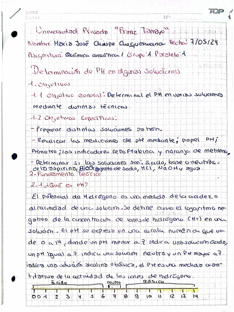Determinación de PH en Algunas Soluciones | PDF