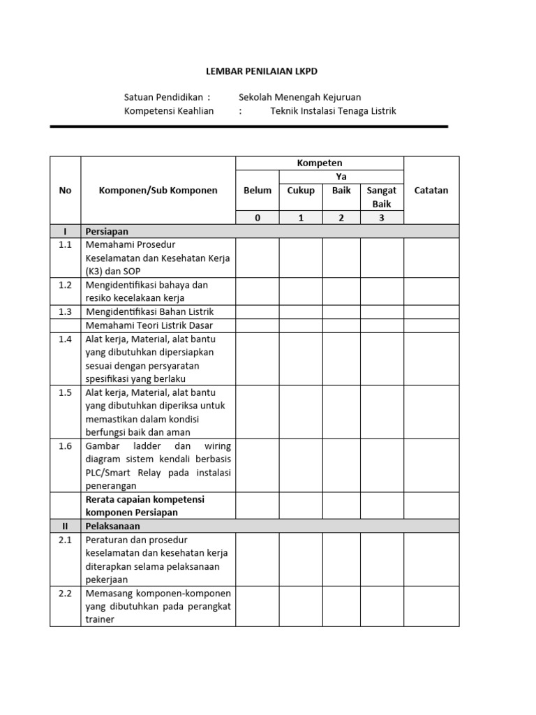 Lembar Penilaian LKPD | PDF