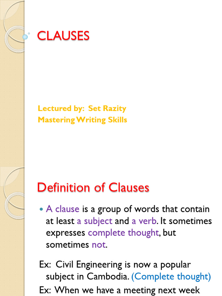 3 - Clauses | PDF | Adjective | Adverb