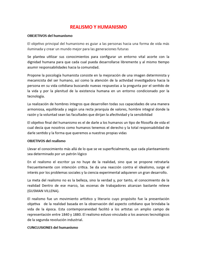 Realismo y Humanismo | PDF | Realismo filosófico | Realidad