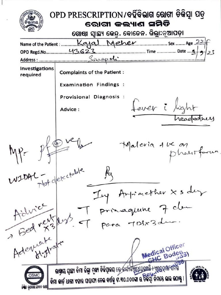 OPD Prescription Details | PDF