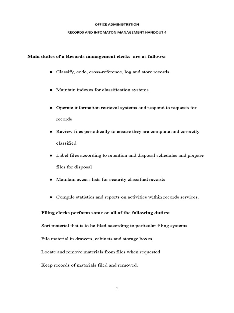 Records Management Handout 4-1 | PDF | Microform | Computer File
