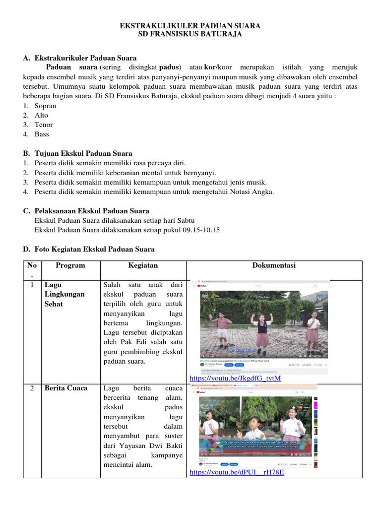 GBLHS Ekskul Paduan Suara | PDF | Seni