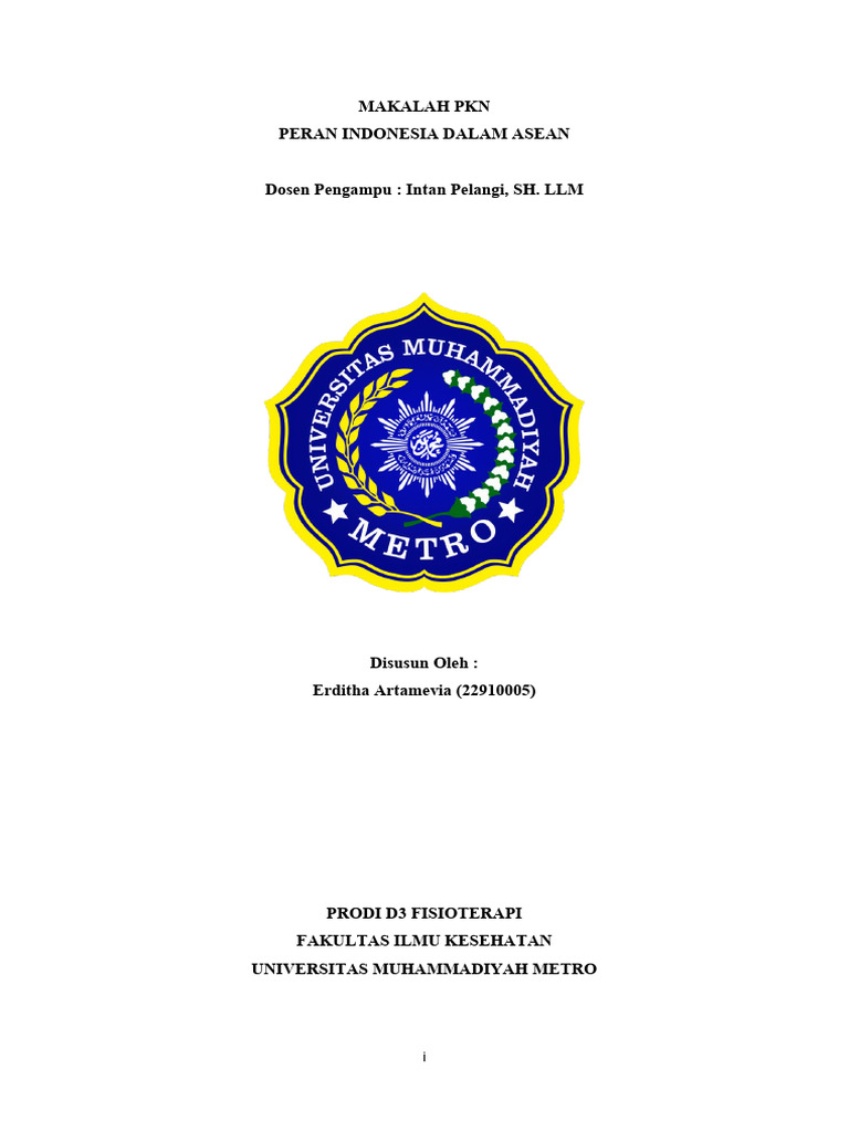 Makalah PKN Peran Indonesia Dalam Asean | PDF