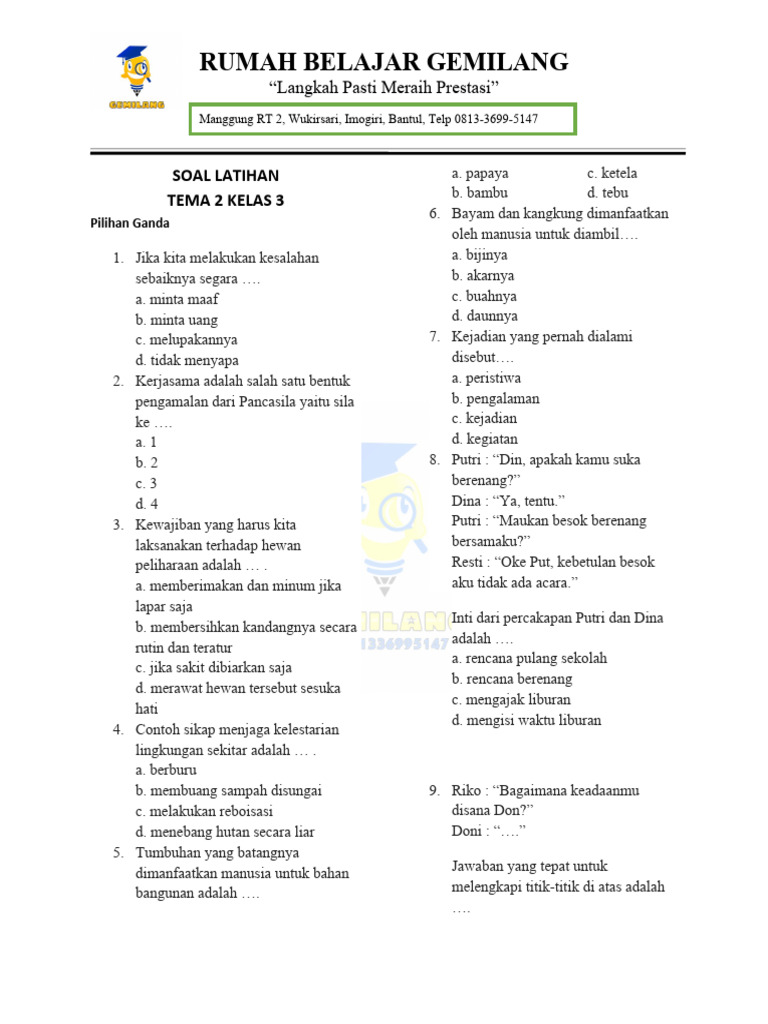 TEMA 2 Kelas 3 SD | PDF