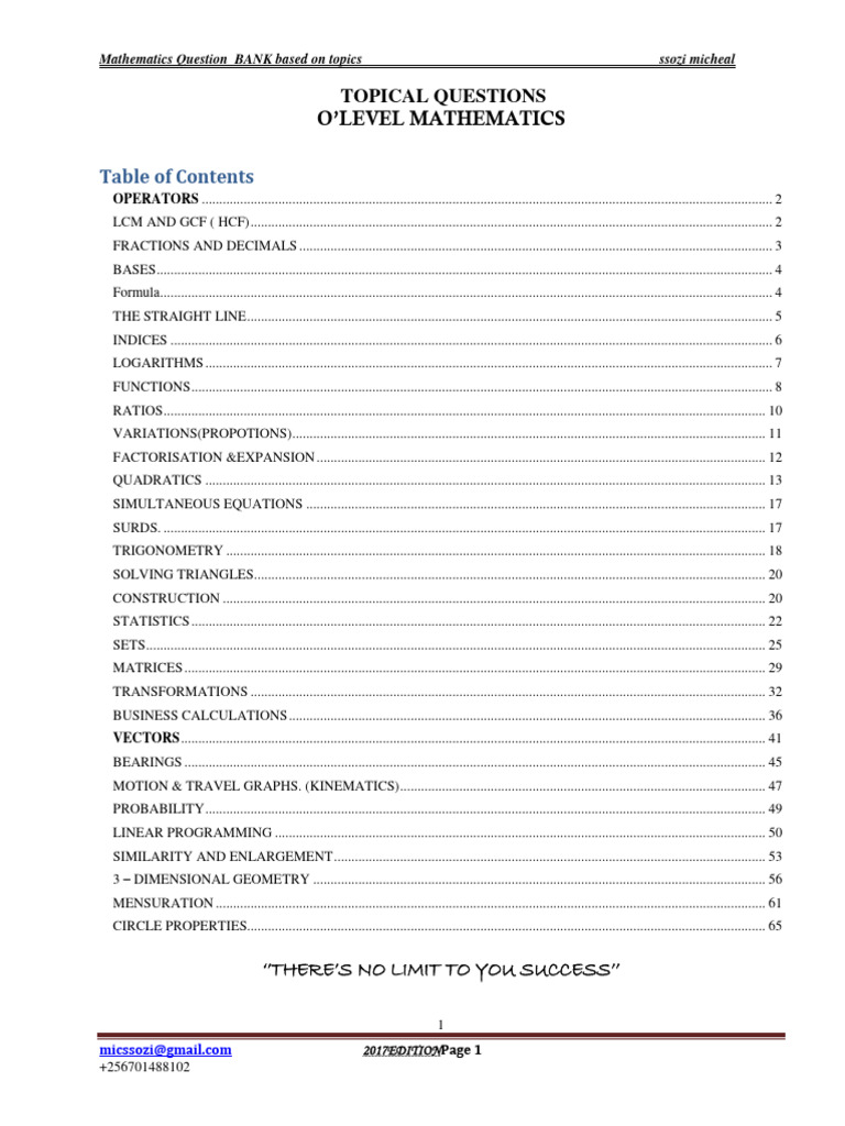 s1 Upto s4 Mathematics Questions | PDF | Logarithm | Line (Geometry)
