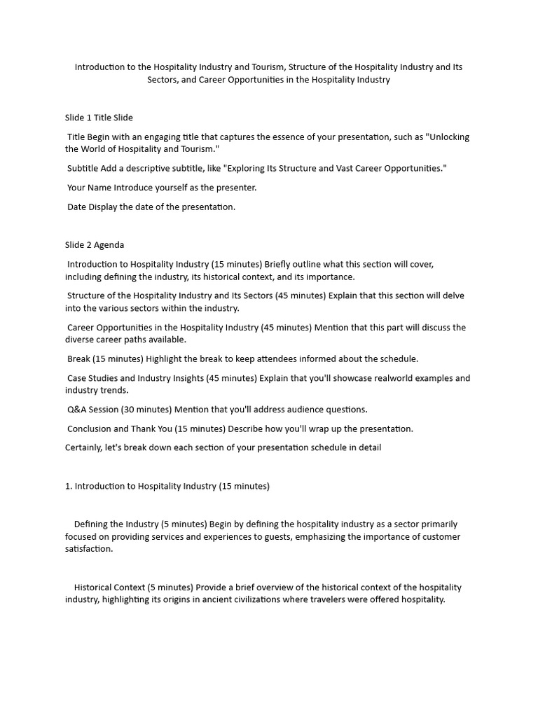 Introduction To The Hospitality Industry and Tourism | PDF | Tourism ...