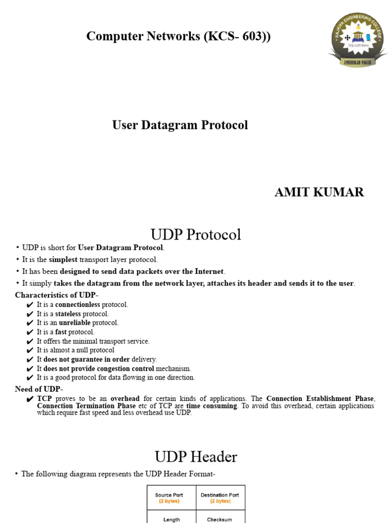 User Datagram Protocol | PDF | Computing | Computer Data