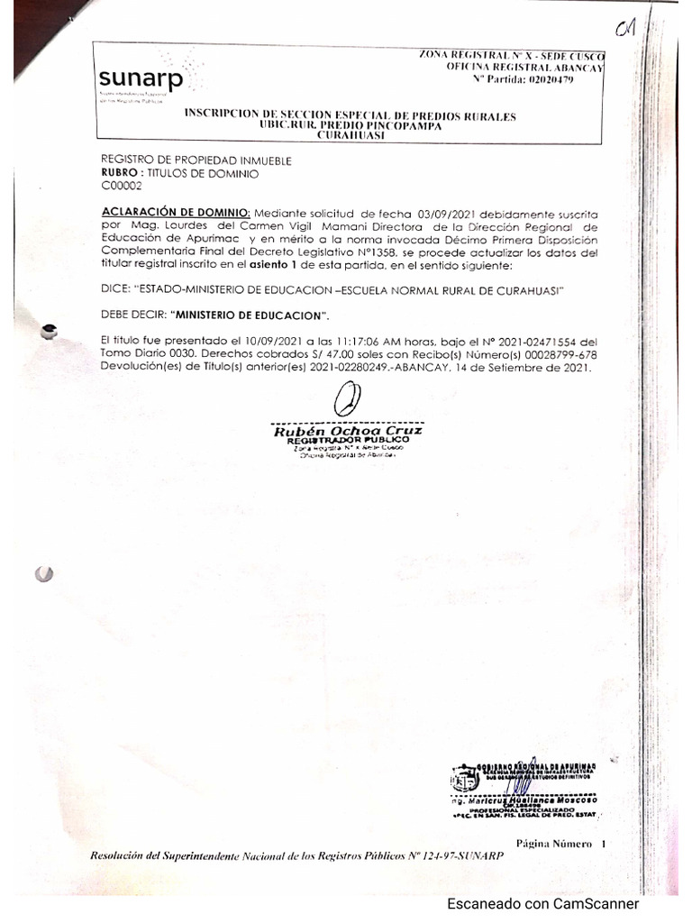 02 Inscripcion de Sunarp | PDF