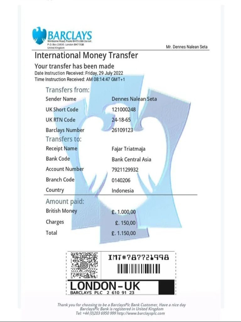 Transfer Receipt 14-05-2024. Ecee | PDF
