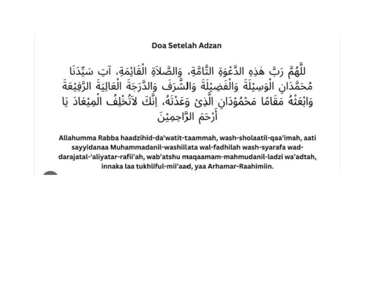 Doa Setelah Azan | PDF