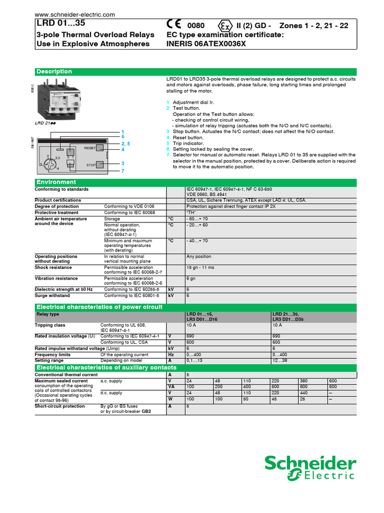 Rele LRD | PDF | Relay | Electrical Engineering