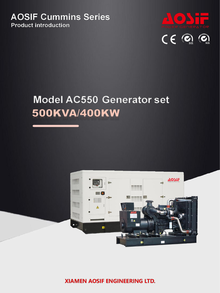 Catalogue Generator AC-550 QSZ13-G10 | PDF | Turbocharger | Electric ...
