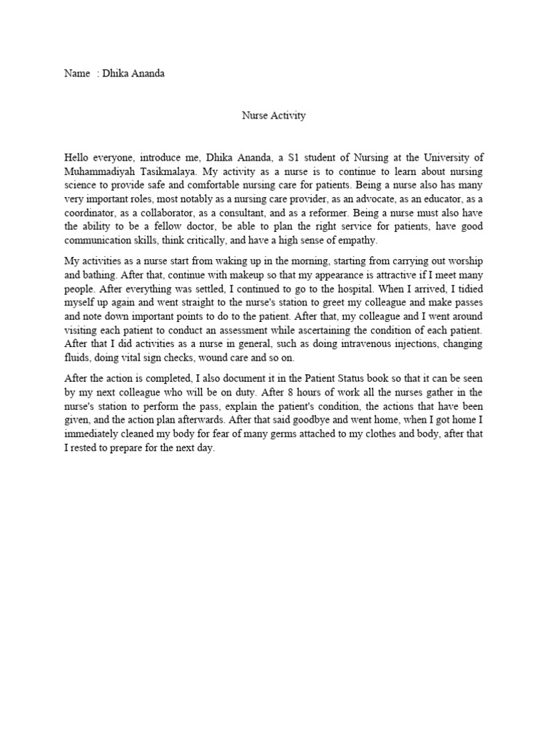 Nurse Activity Dhika | PDF
