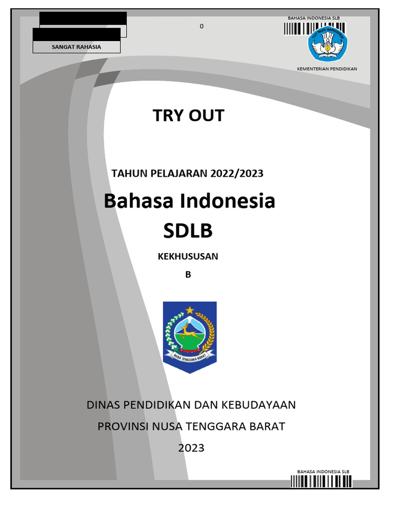 Try Out Bahasa Indonesia SDLB 2023 | PDF