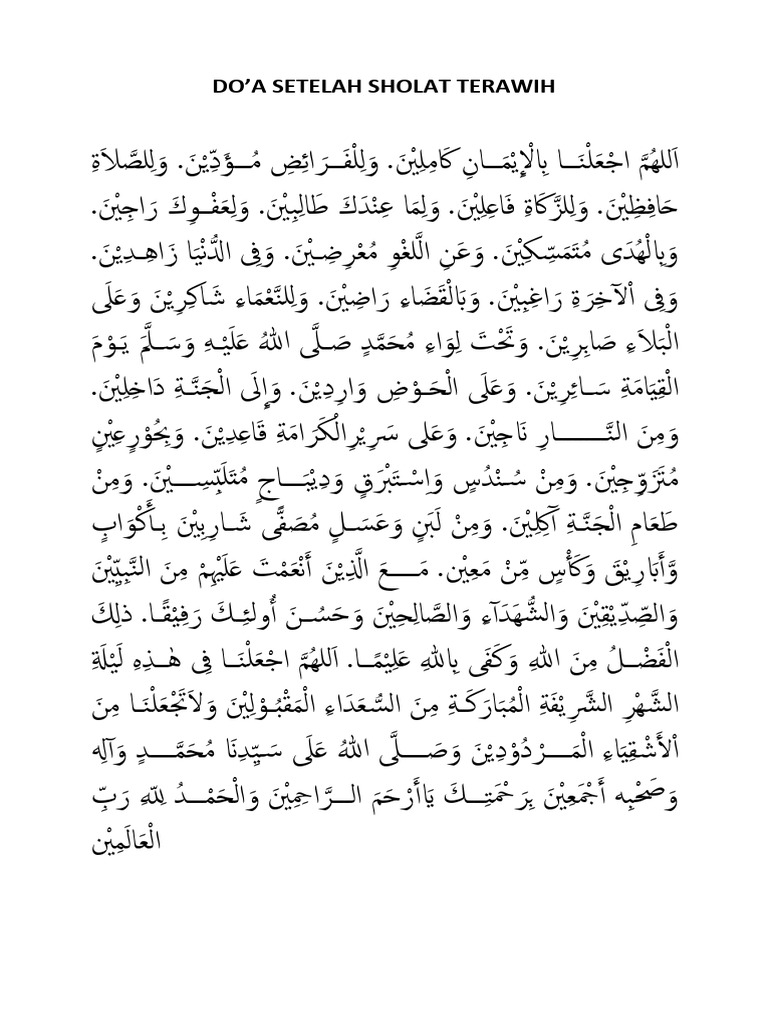 Do'a Terawih | PDF