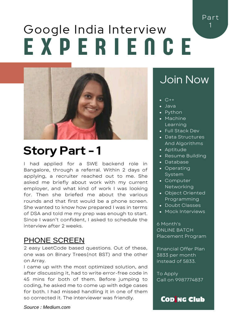 How I Cracked Google Job Offer | PDF | C++ | Computer Programming