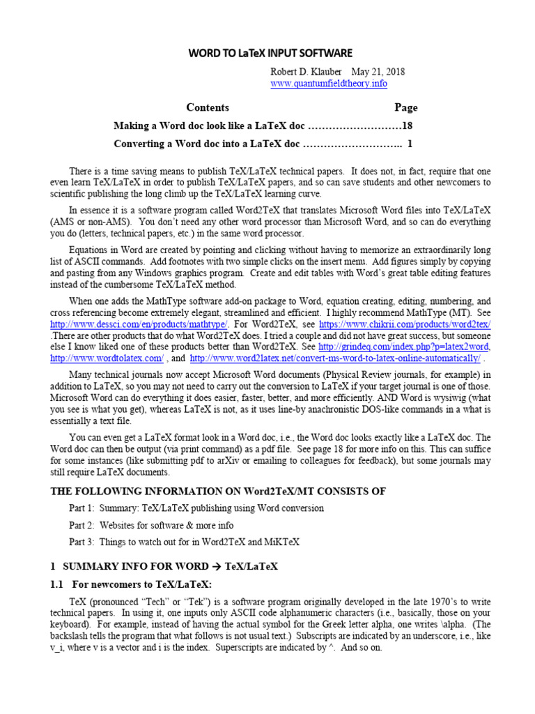 Word To LaTeX Info | PDF | Te X | Microsoft Word