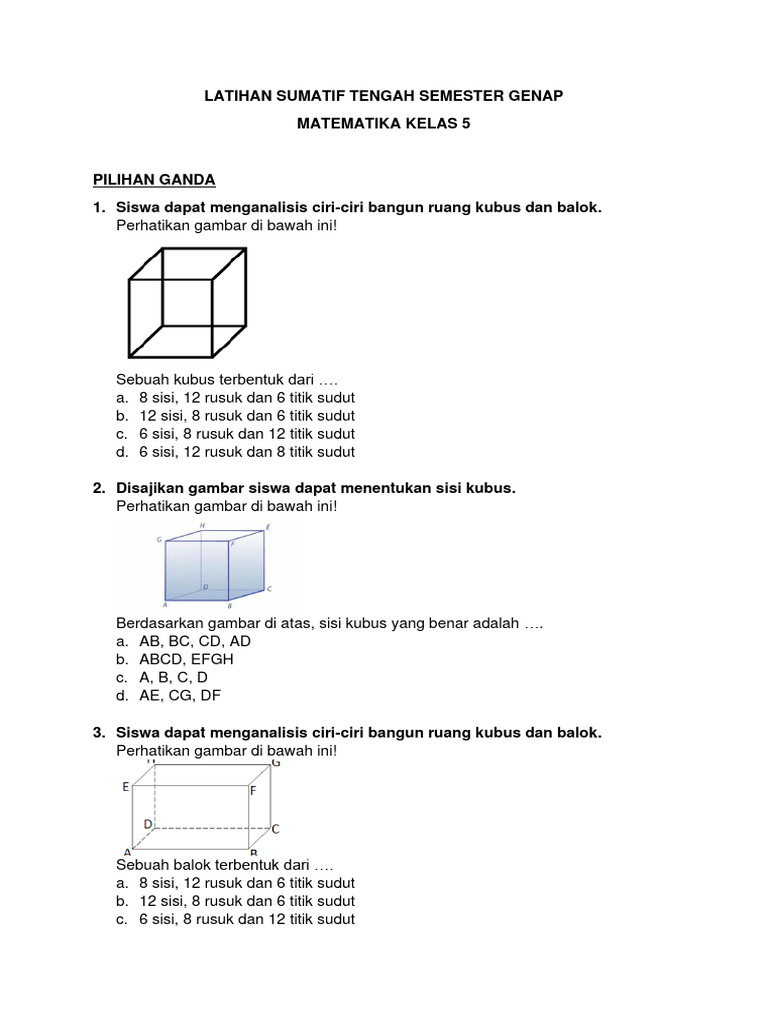 Latihan STS MTK | PDF
