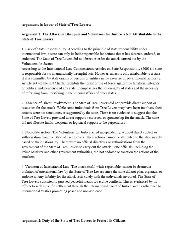 Memorial - Arguments | Download Free PDF | International Law | Treaty