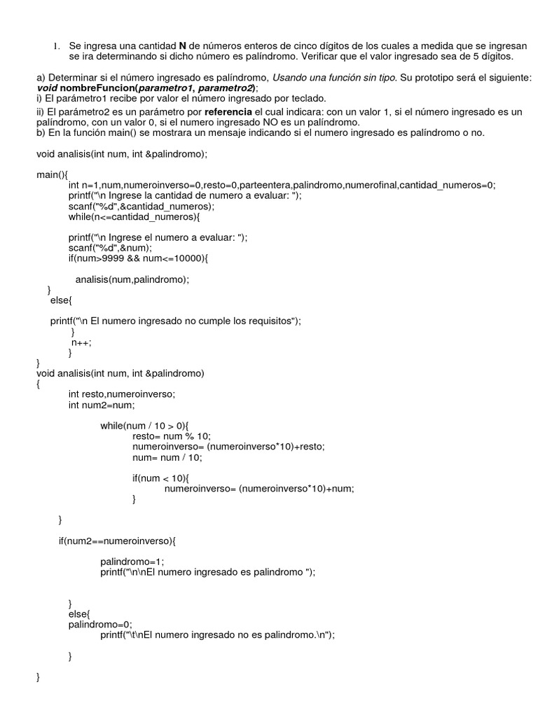 TP3 Funciones, Variables, Parametros, Prototipos Aed 2.020 | PDF | Ingeniería Informática ...