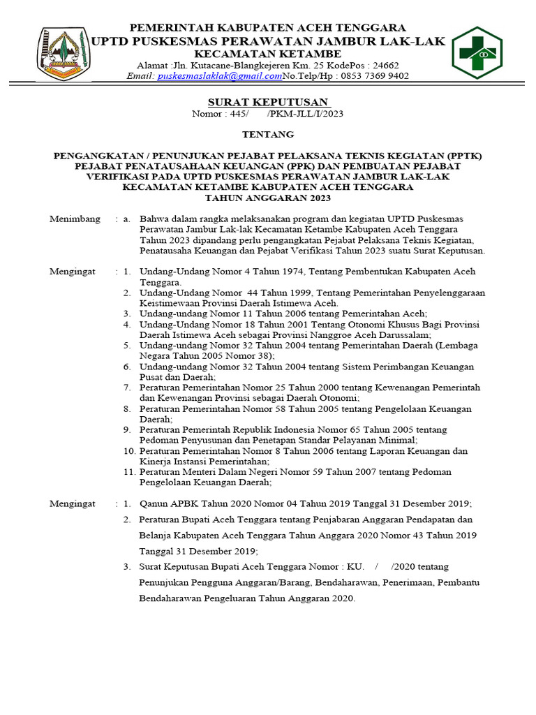 SK PPTK PKM Lak2 2023 | PDF