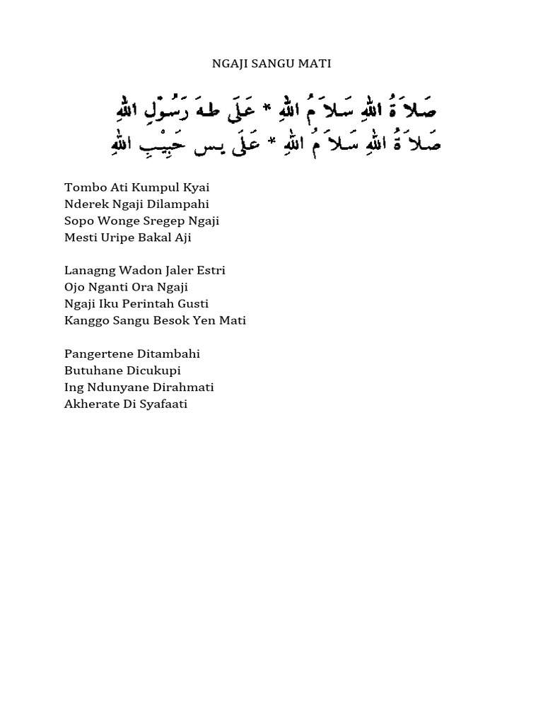 Ngaji Sangu Mati | PDF