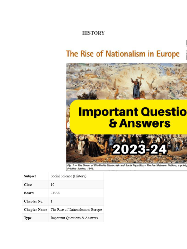 Class 10 History Important QAs | PDF | Mahatma Gandhi | Balkans