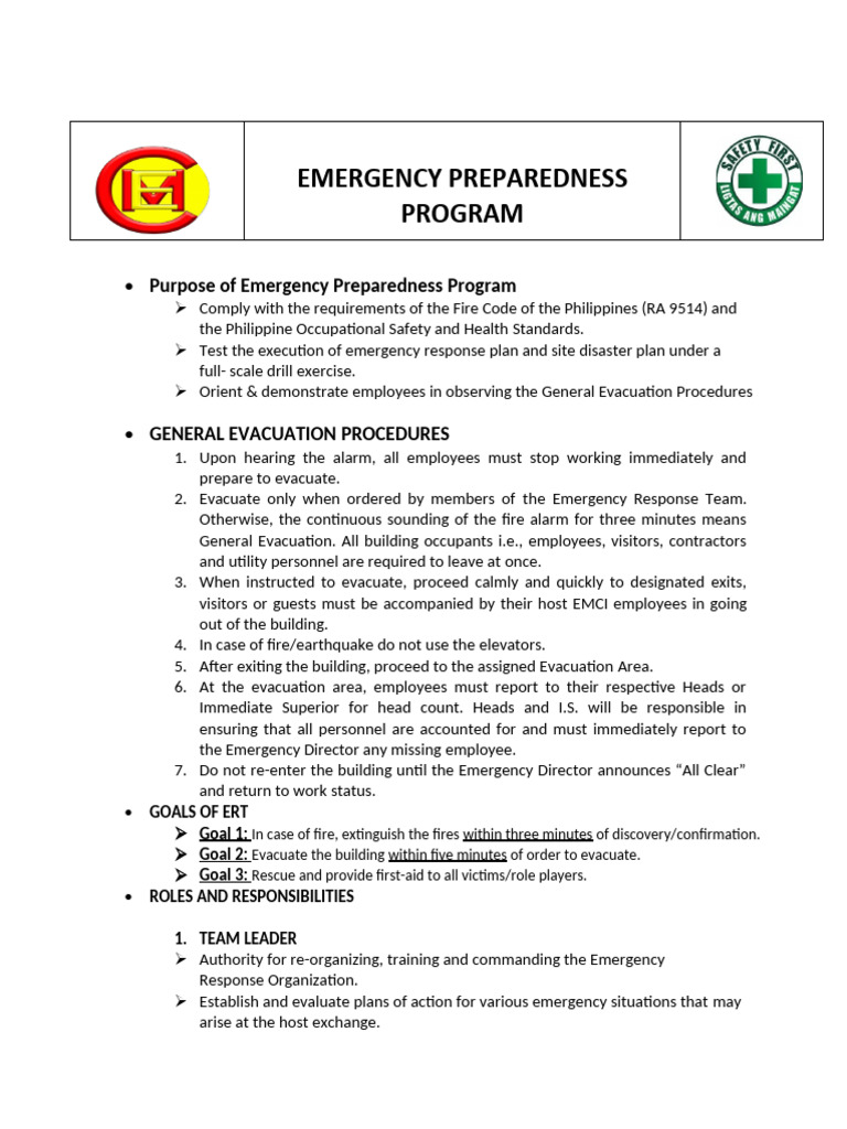 Emergency Preparedness Program | Download Free PDF | Firefighting ...