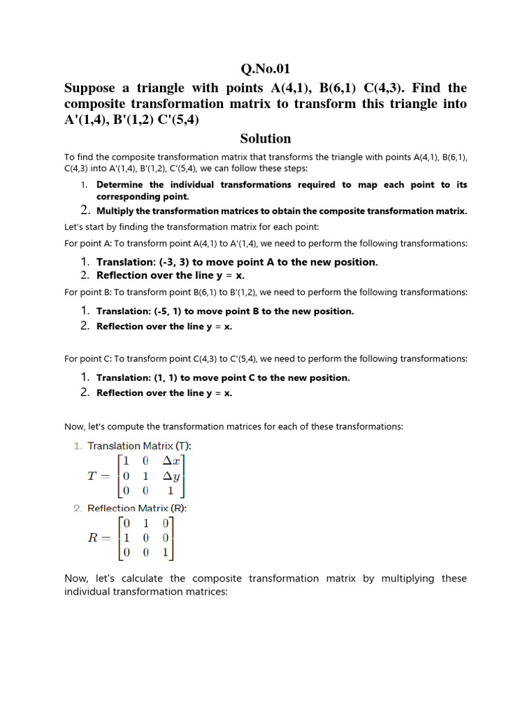 Computer Graphics Past Papers Solution | PDF | Matrix (Mathematics ...