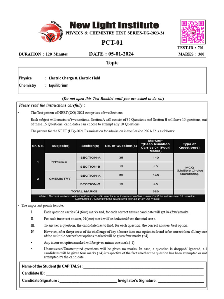 PCT-01 P | PDF | Multiple Choice
