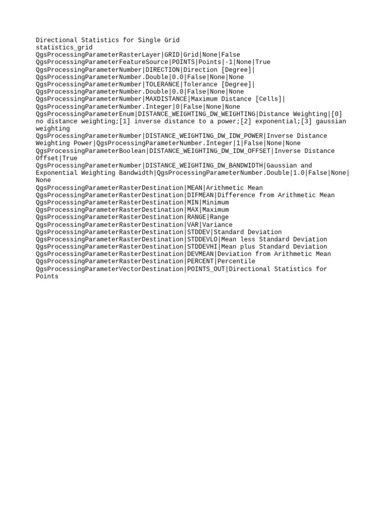 Directional Statistics For Single Grid | PDF