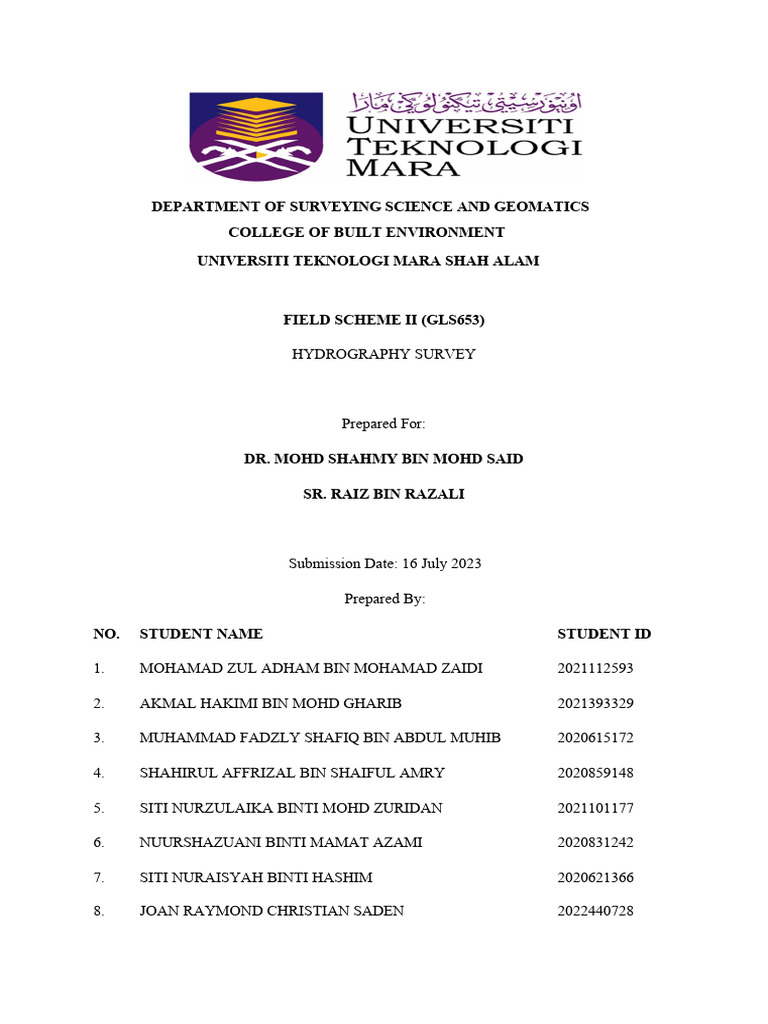 Report Field Scheme 2 Hydrography (G1) | PDF | Sea Level | Surveying