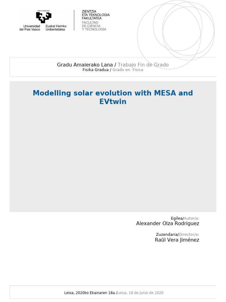 Modelling Solar Evolution Mesa Evtwin Alexander Olza | PDF | Stars | Object (Computer Science)
