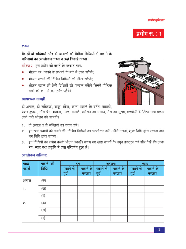 Home Science Lab Manual | PDF
