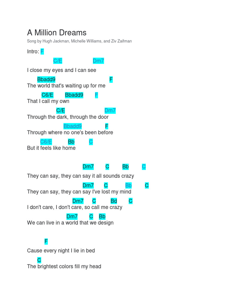 A Million Dreams | PDF